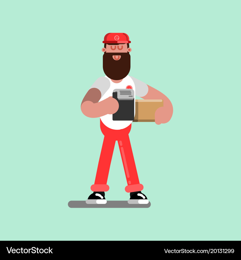 Delivery sketch boy Royalty Free Vector Image - VectorStock