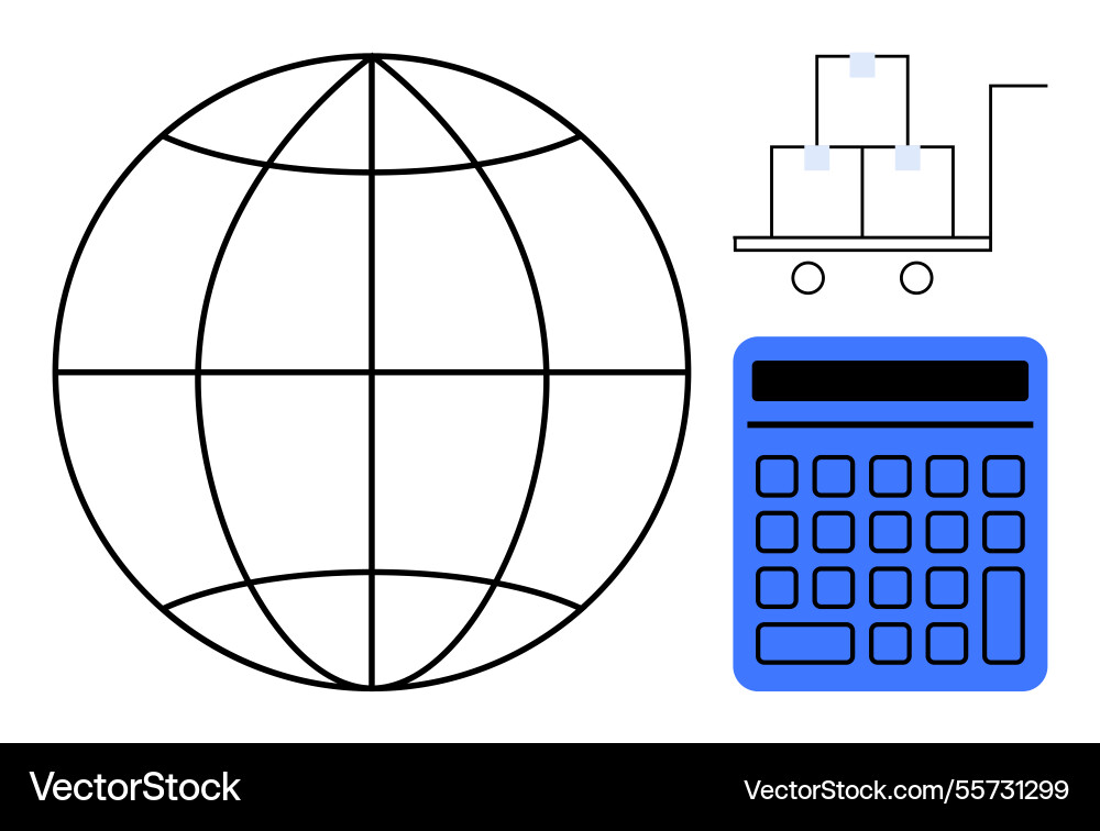Global logistics and financial calculation Vector Image