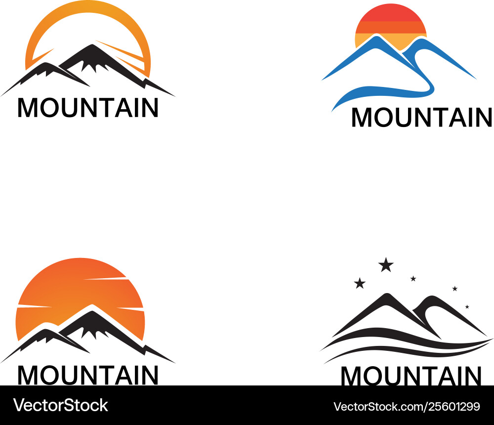Minimalist landscape mountain logo design Vector Image