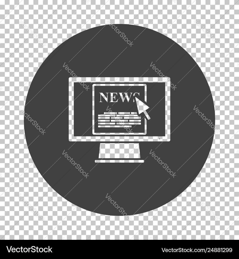 Monitor with news icon Royalty Free Vector Image