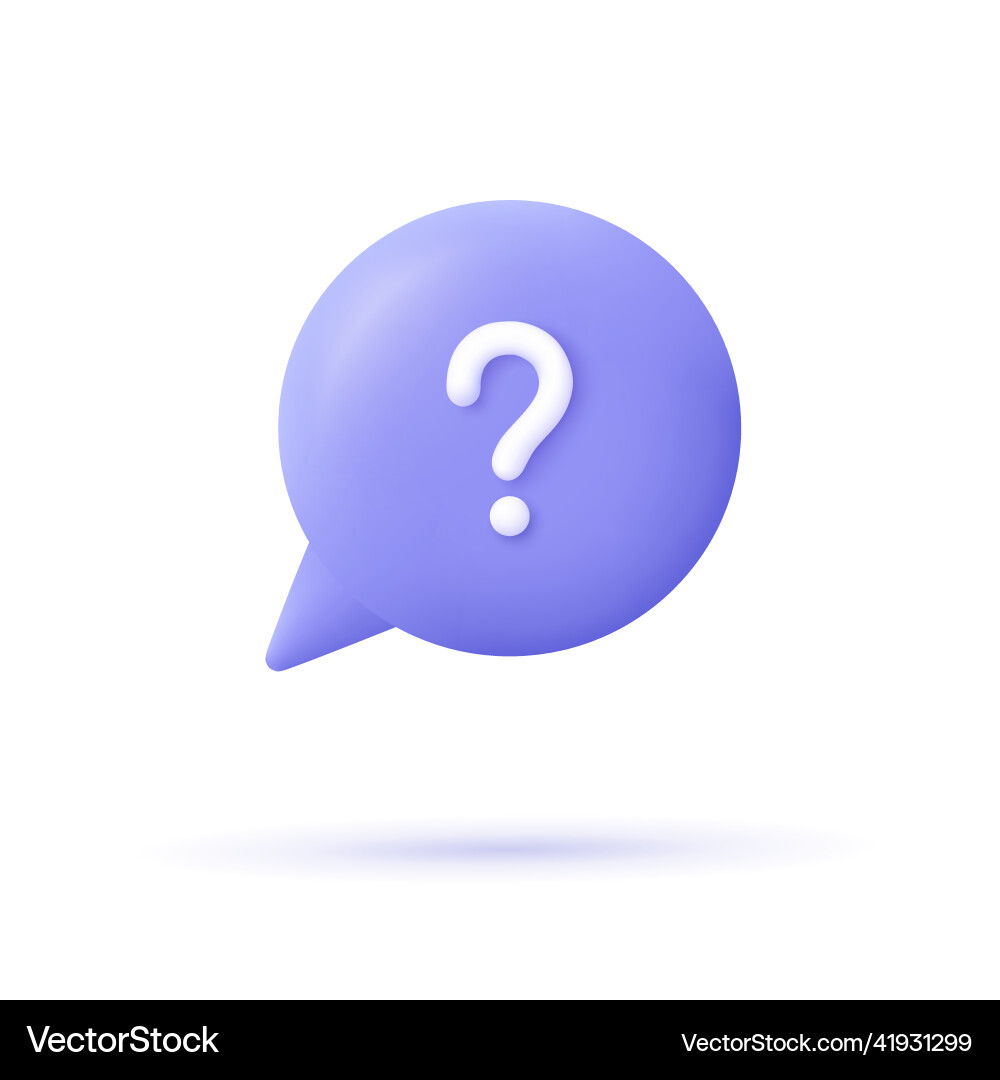Speech bubble with question mark faq support Vector Image