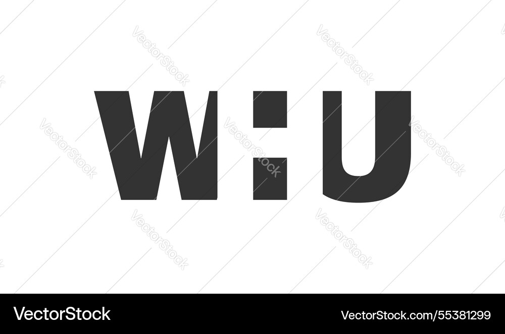 Whu logo design initial letter w h u bold font Vector Image