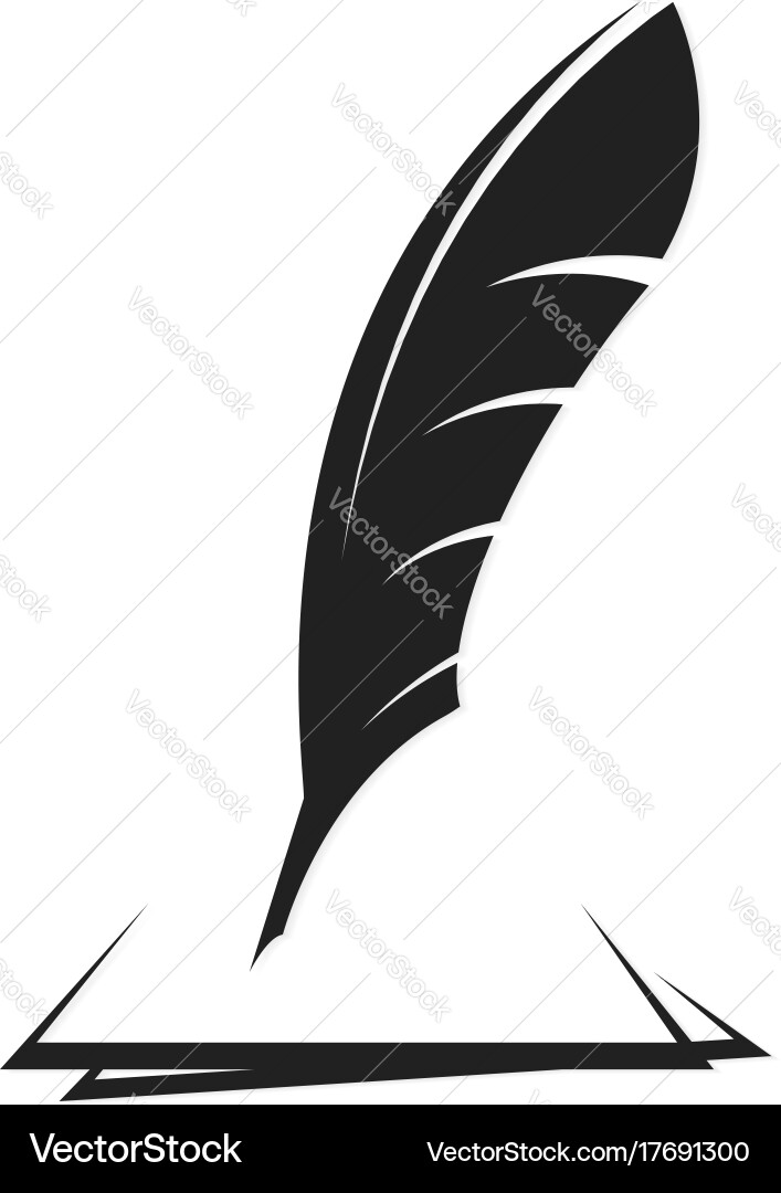 Birds feather for writing Royalty Free Vector Image