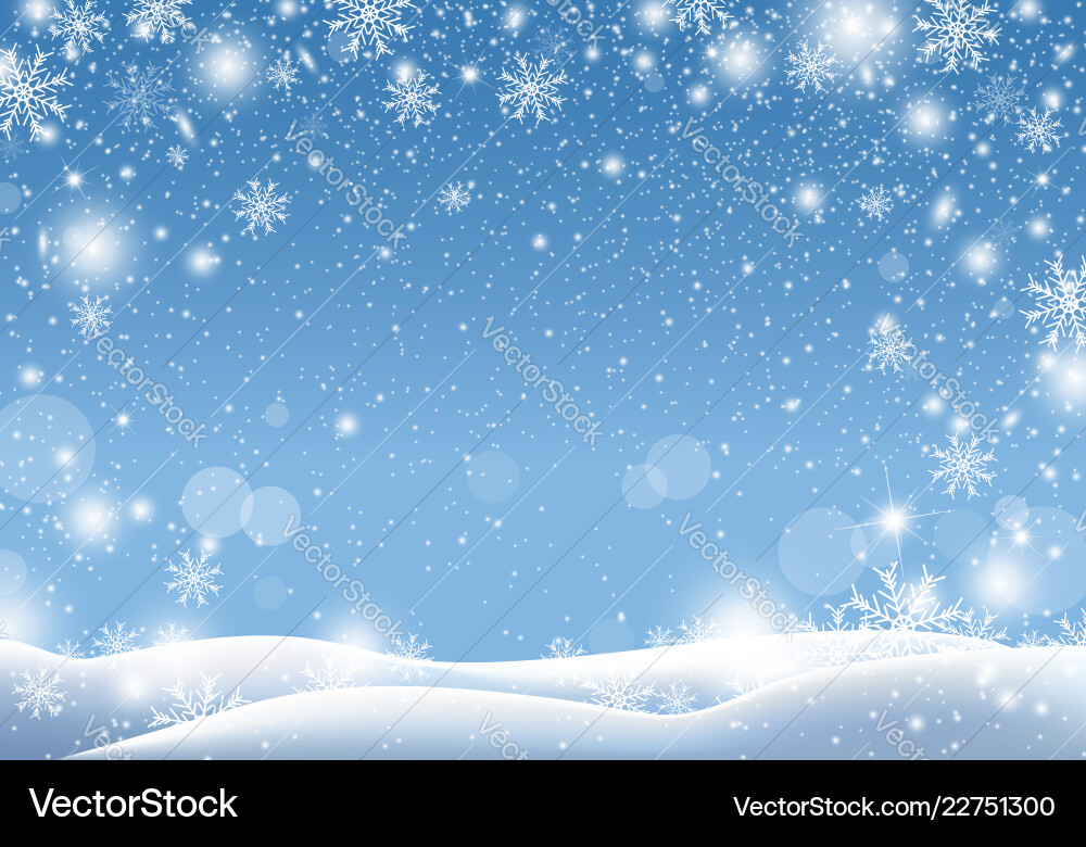 Christmas background design of snow falling Vector Image