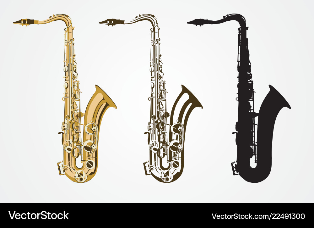 Classical saxophone Royalty Free Vector Image - VectorStock