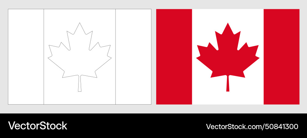 Coloring flag set of canada Royalty Free Vector Image