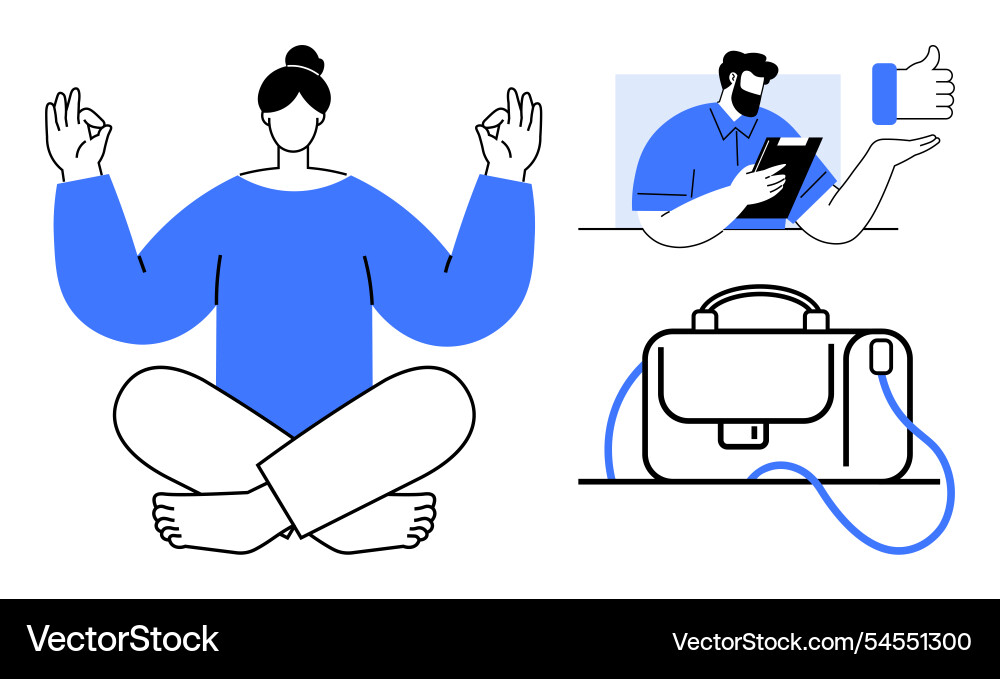 Combining professional life and wellness through Vector Image