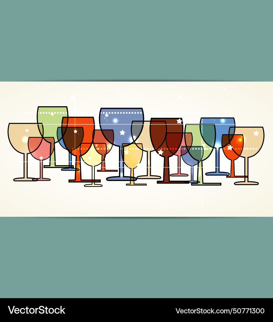 Menu map wine card with glass background Vector Image