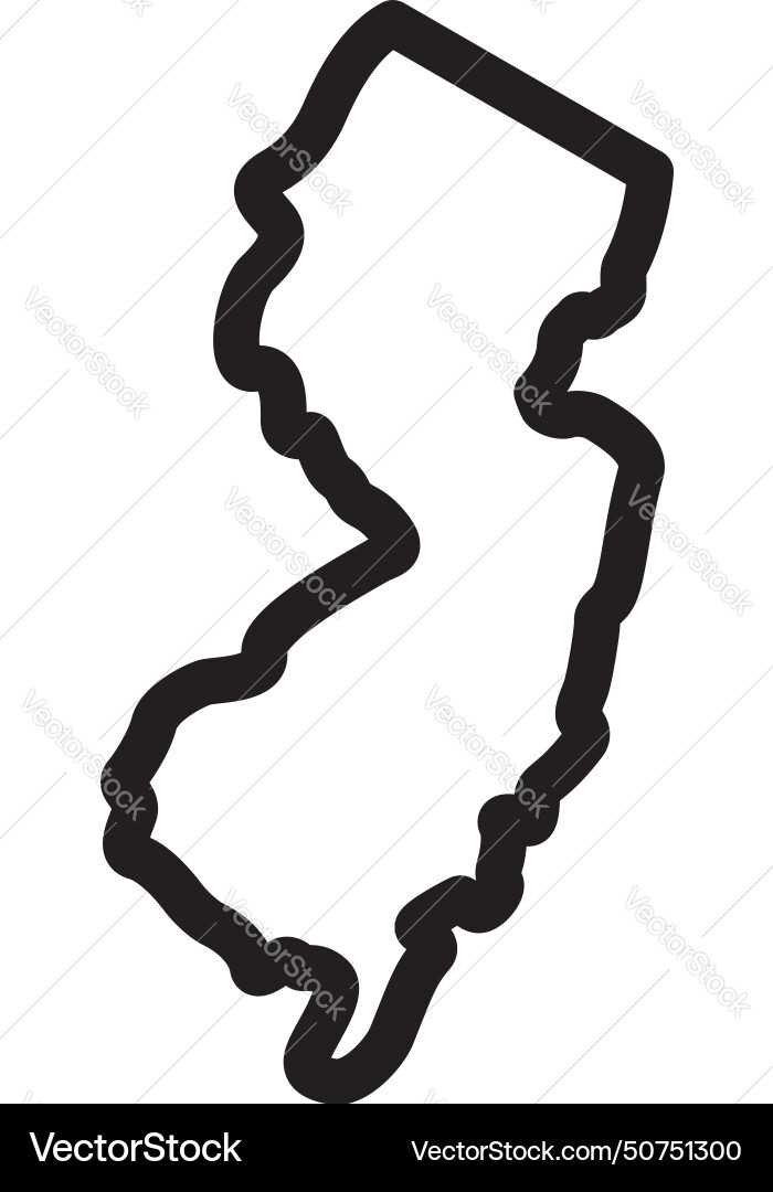New jersey state shape outline silhouette Vector Image