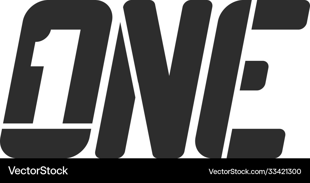 One word slogan abstract number 1 Royalty Free Vector Image