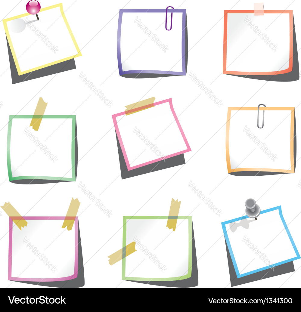 Paper notes Royalty Free Vector Image - VectorStock