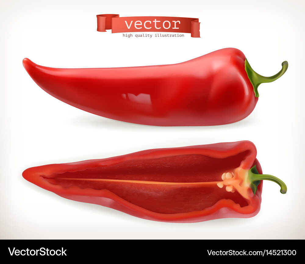 Pepper vegetable 3d icon Royalty Free Vector Image