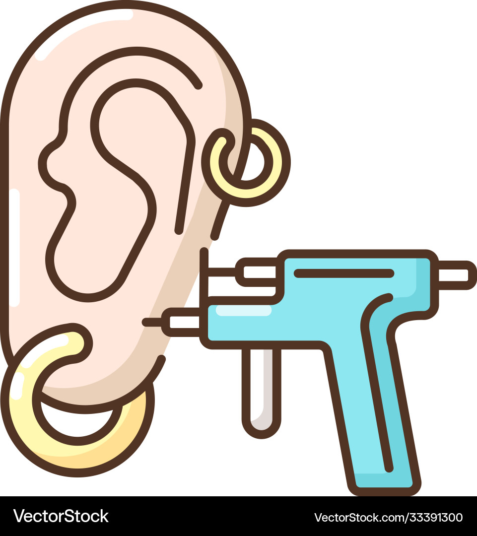 Piercing Color Icon - Ear Jewelry Royalty Free Vector Image