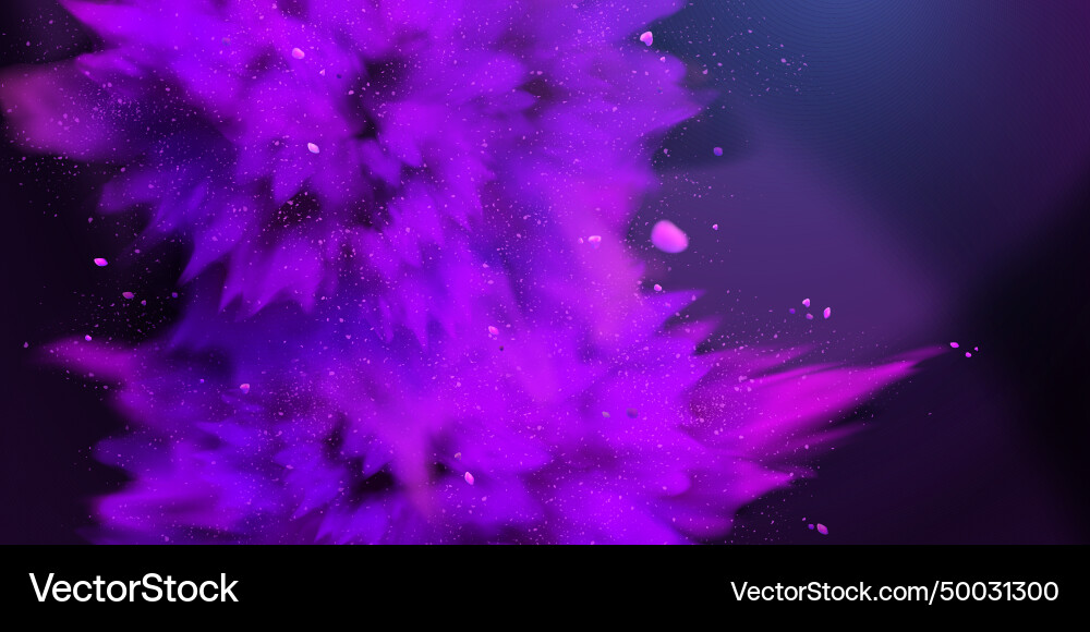 Purple powder explosion effect Royalty Free Vector Image