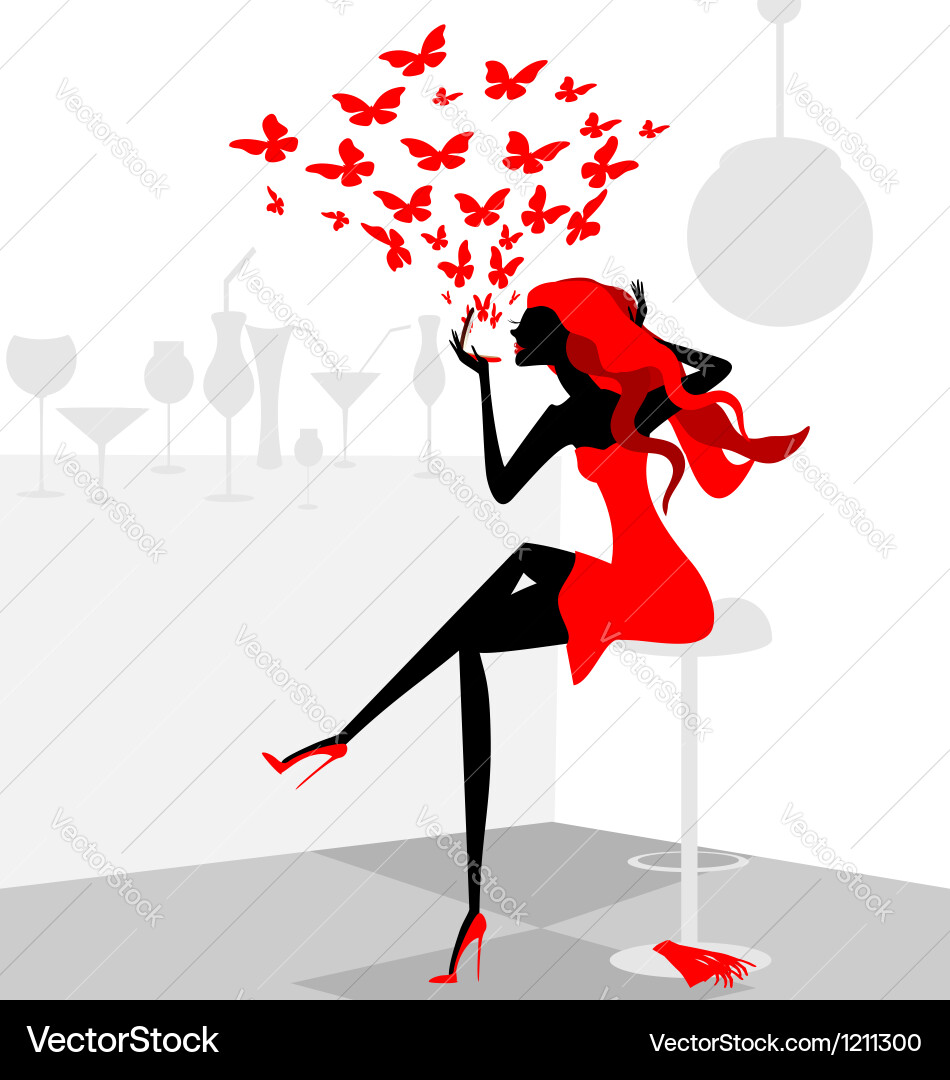 Red girl Royalty Free Vector Image - VectorStock