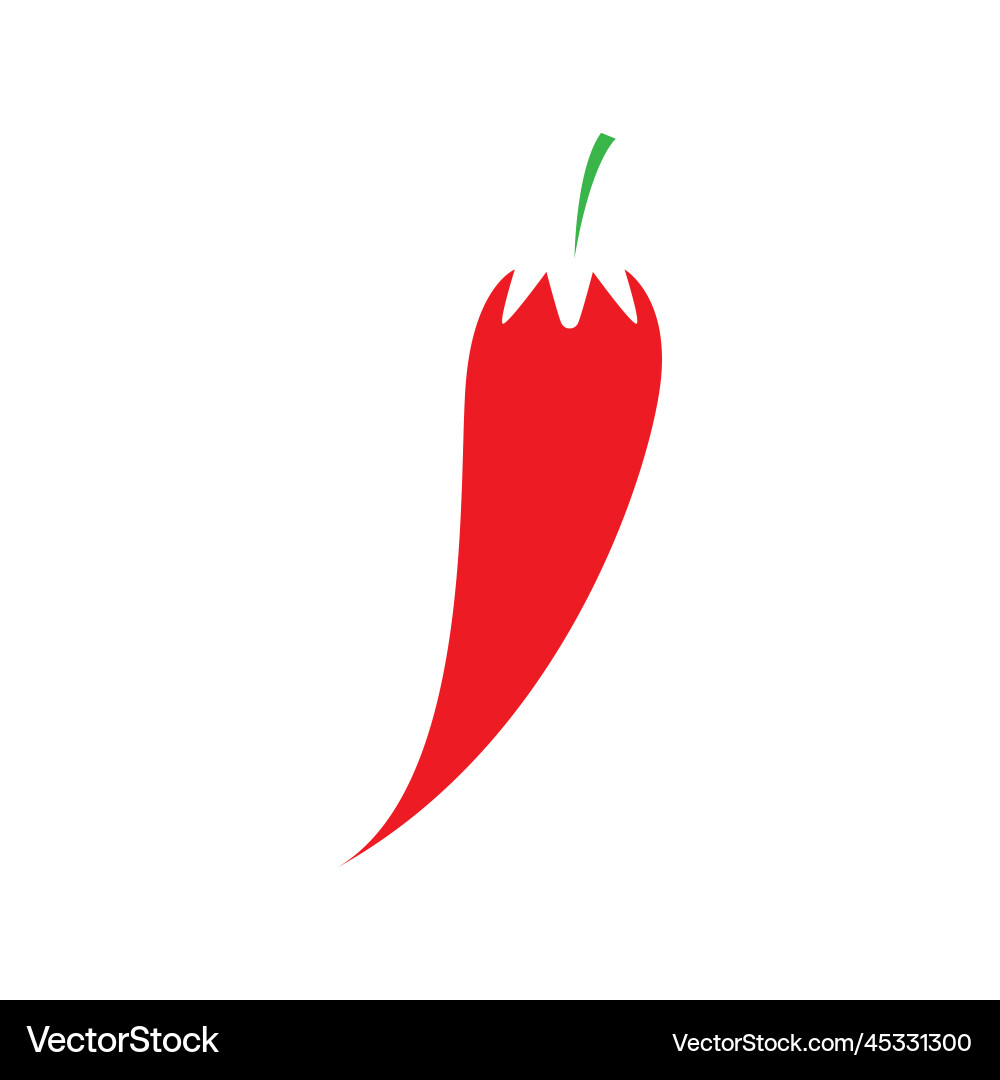 Red spicy chili icon logo Royalty Free Vector Image