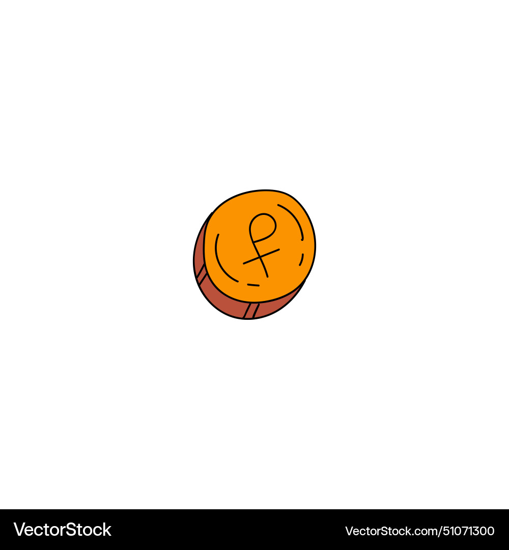 Russian ruble coin icon bank Royalty Free Vector Image