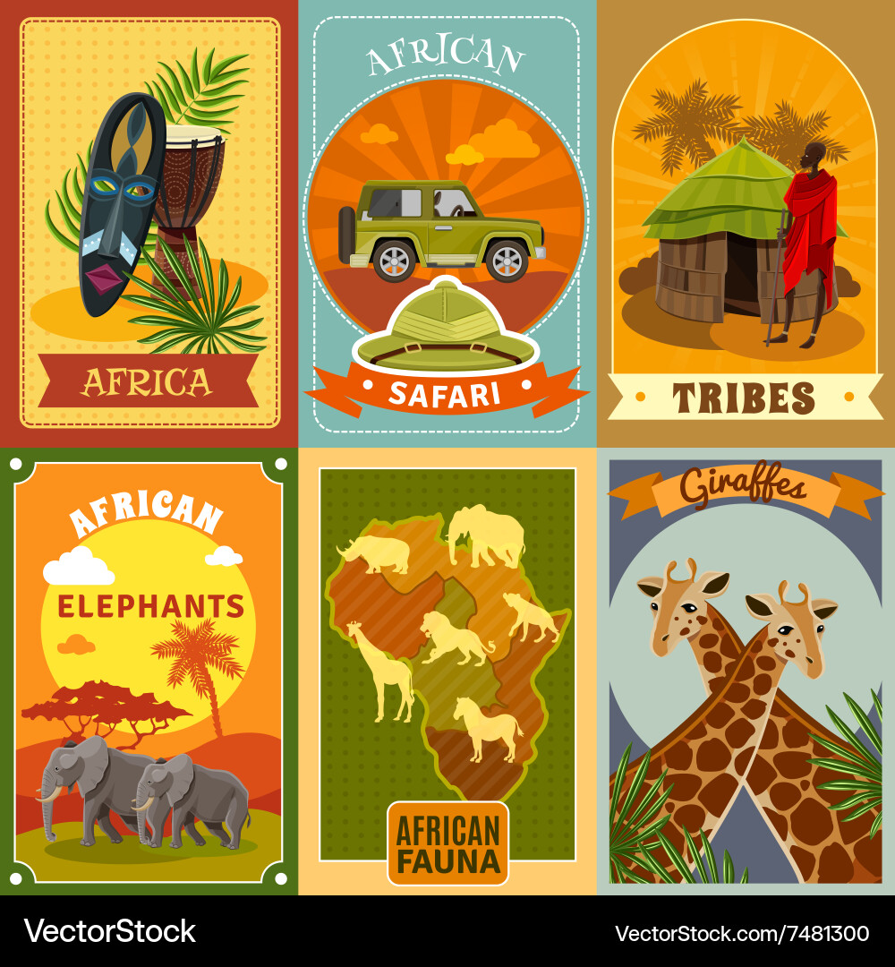 Safari posters set Royalty Free Vector Image - VectorStock