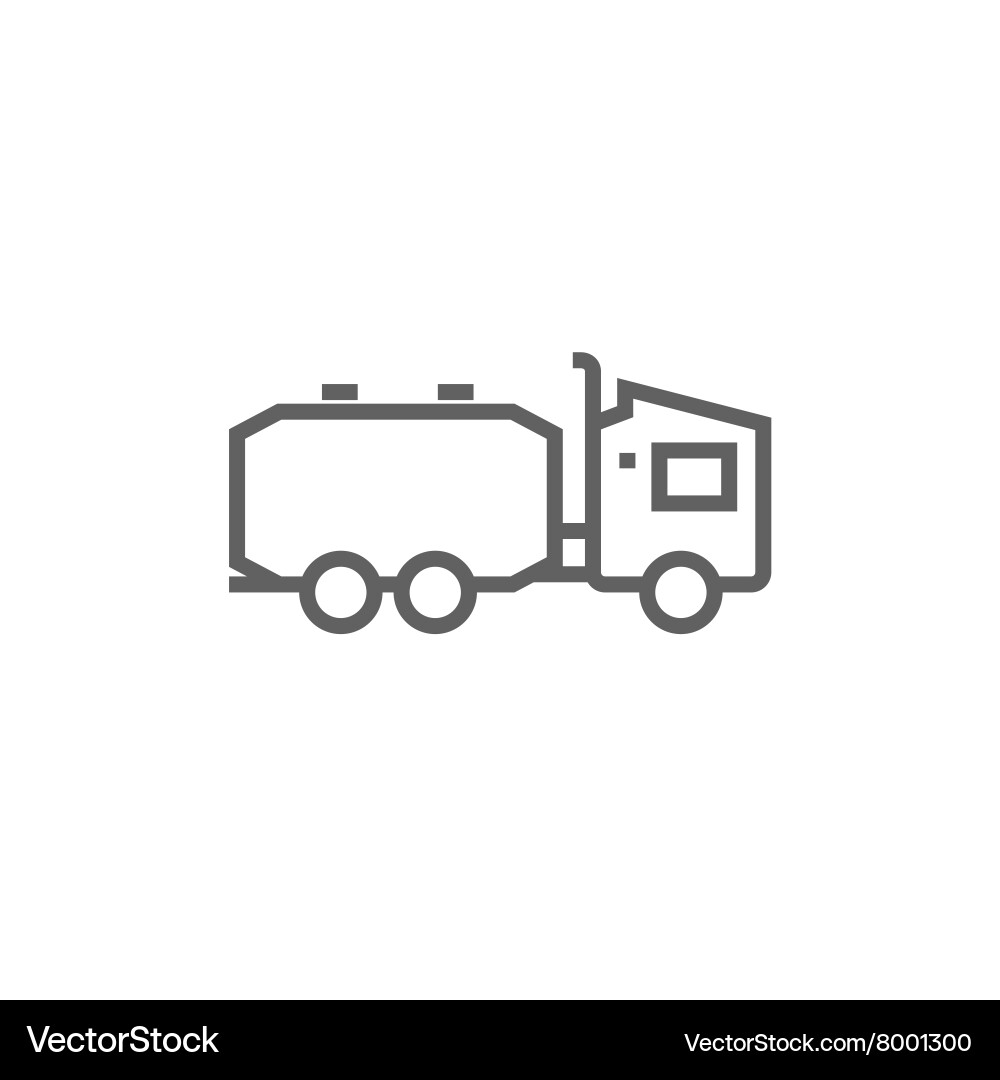 Truck liquid cargo line icon Royalty Free Vector Image