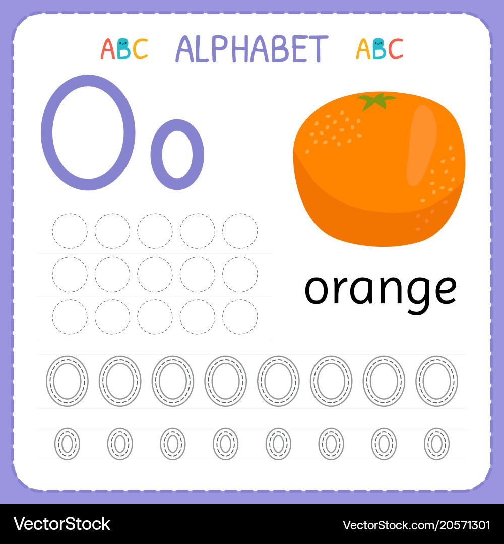 Alphabet tracing worksheet for preschool Vector Image