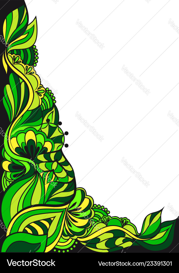 Angular floral doodle ornament Royalty Free Vector Image