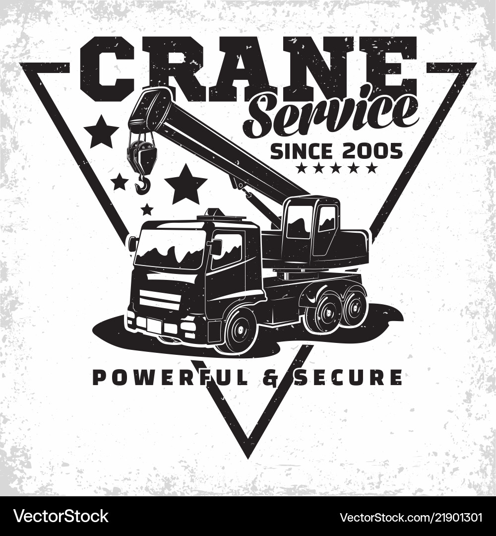 Auto crane emblem design Royalty Free Vector Image