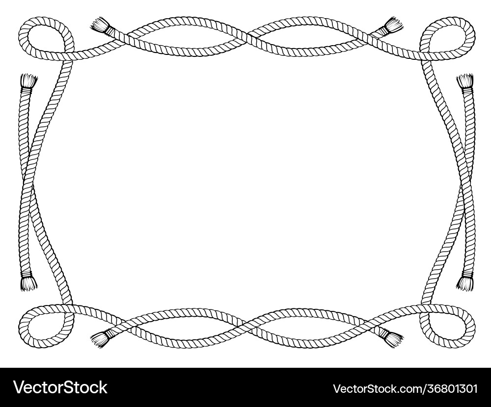 Black and White Rope Knot Frame Royalty Free Vector Image