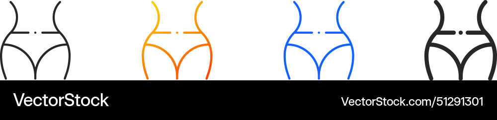 Butt iconthin linear gradient blue stroke Vector Image