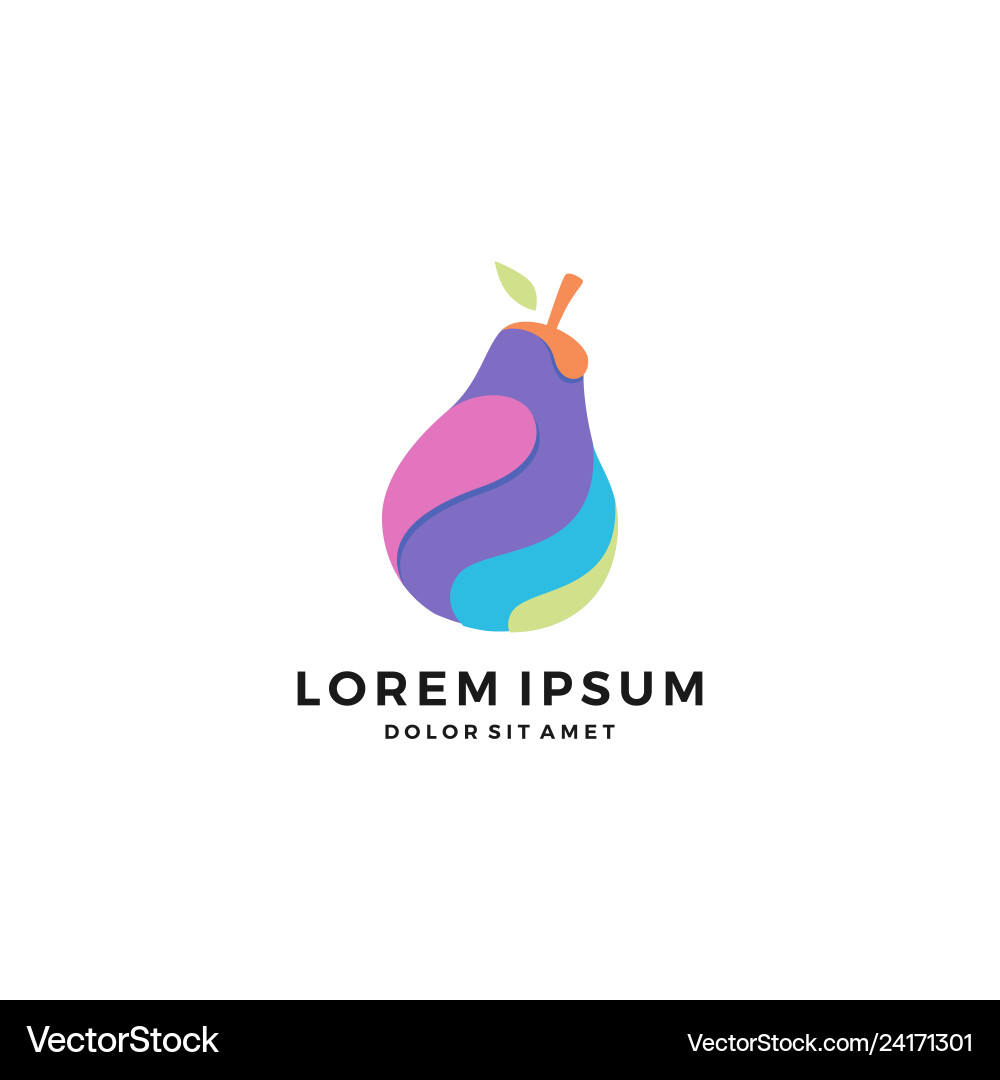 Colorful pear fruit logo Royalty Free Vector Image