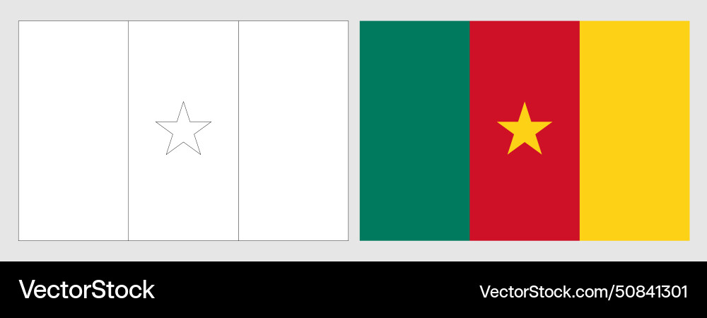 Coloring flag set of cameroon Royalty Free Vector Image