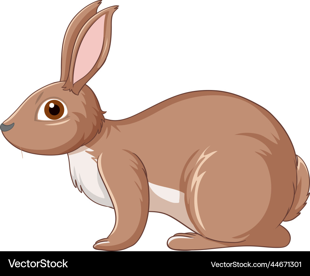 Cute brown rabbit cartoon character Royalty Free Vector