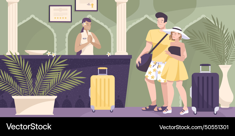 Hotel reception background Royalty Free Vector Image