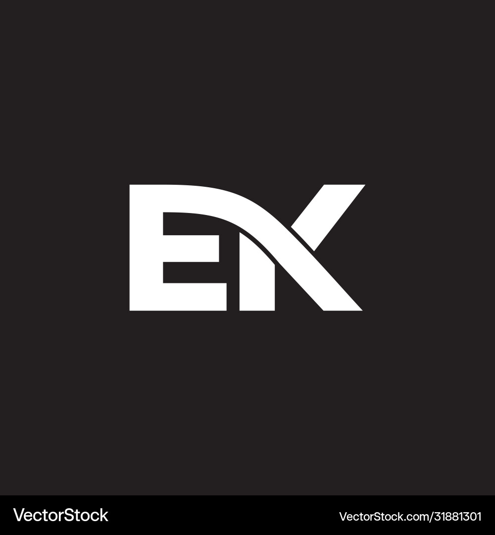 Letter ek simple linked geometric design logo Vector Image