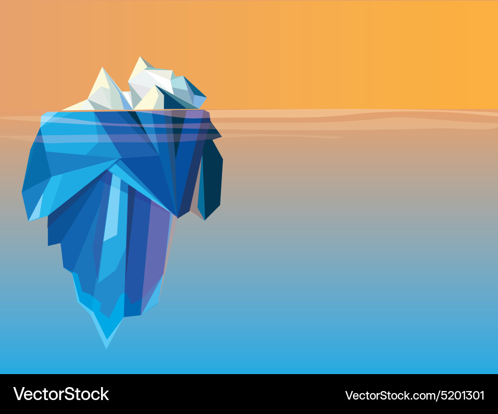 Low Poly Iceberg Royalty Free Vector Image - VectorStock