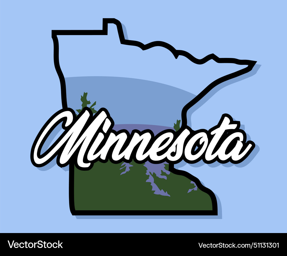 Minnesota state with beautiful view Royalty Free Vector