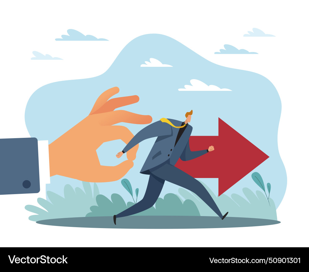 Motivational push big step businessman goal Vector Image