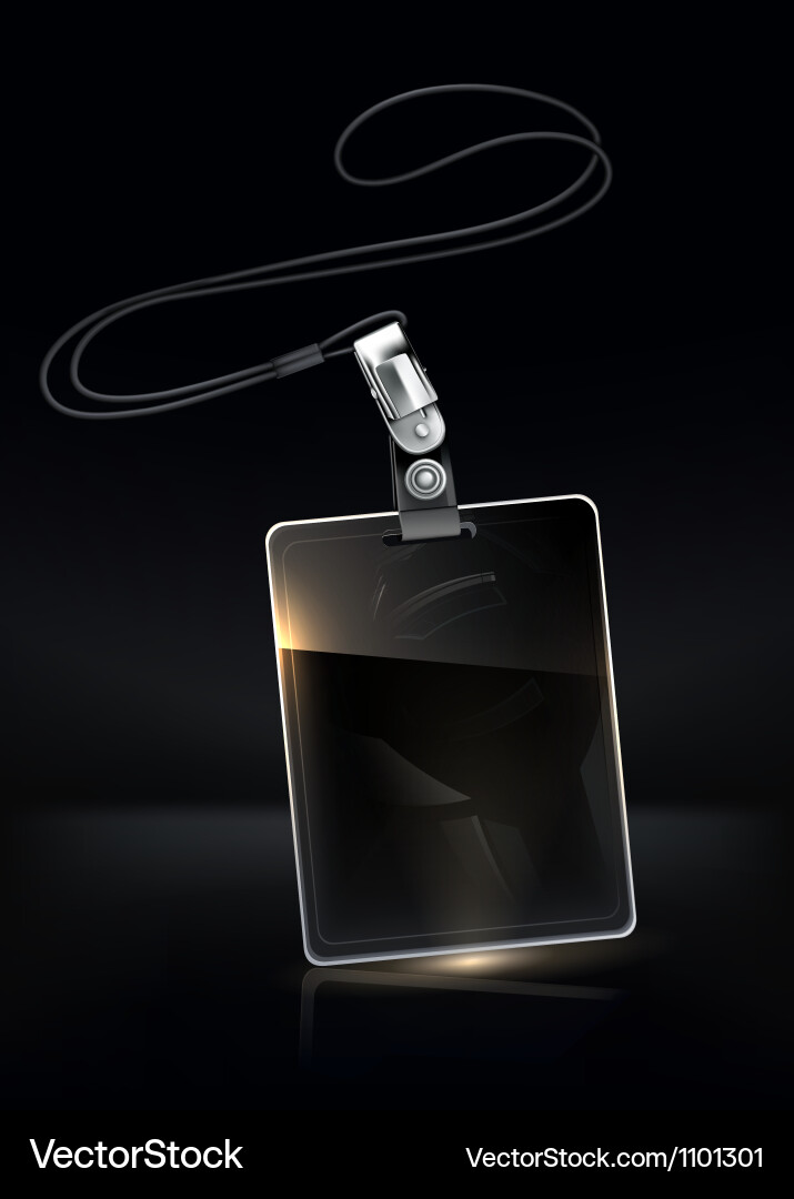 Name tag black screen Royalty Free Vector Image