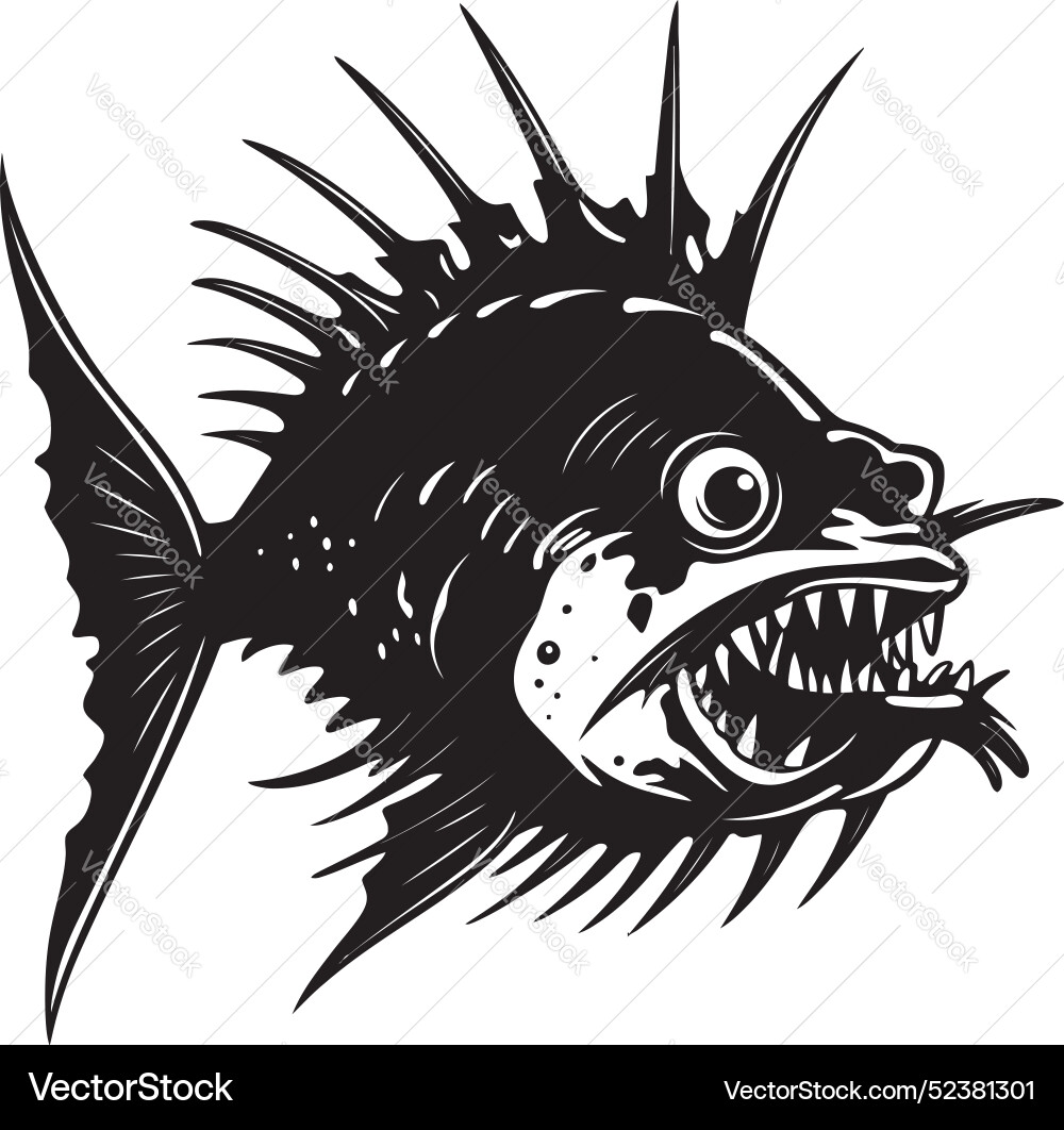 Nefarious navigator evil angler fish symbolism Vector Image