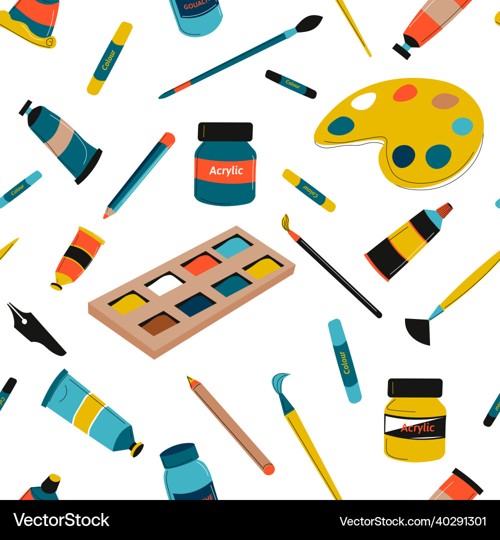 Painting and drawing brushes tools instruments Vector Image