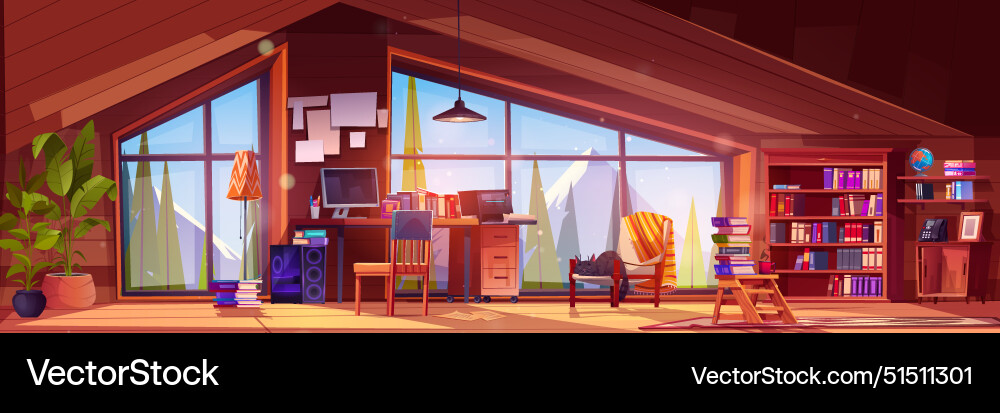 Remote online work from home with computer Vector Image