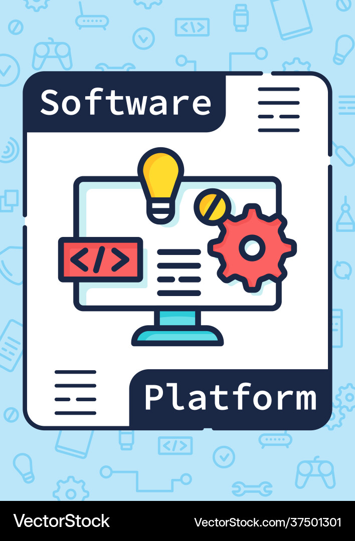 Software platform brochure Royalty Free Vector Image