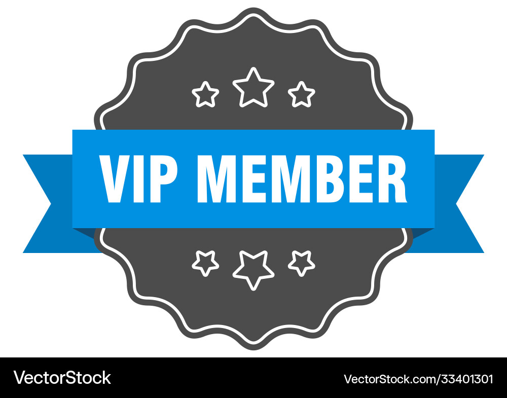 Vip member label isolated seal sticker Royalty Free Vector