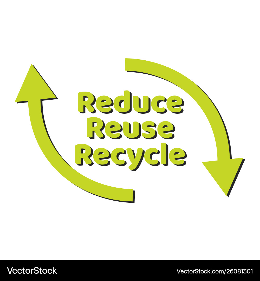 Zero waste lettering text sign or logo Royalty Free Vector