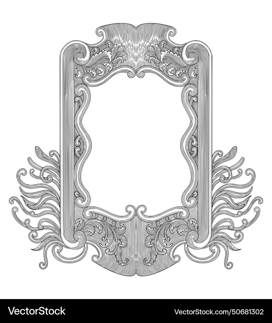 Antique frame vintage engraving Royalty Free Vector Image