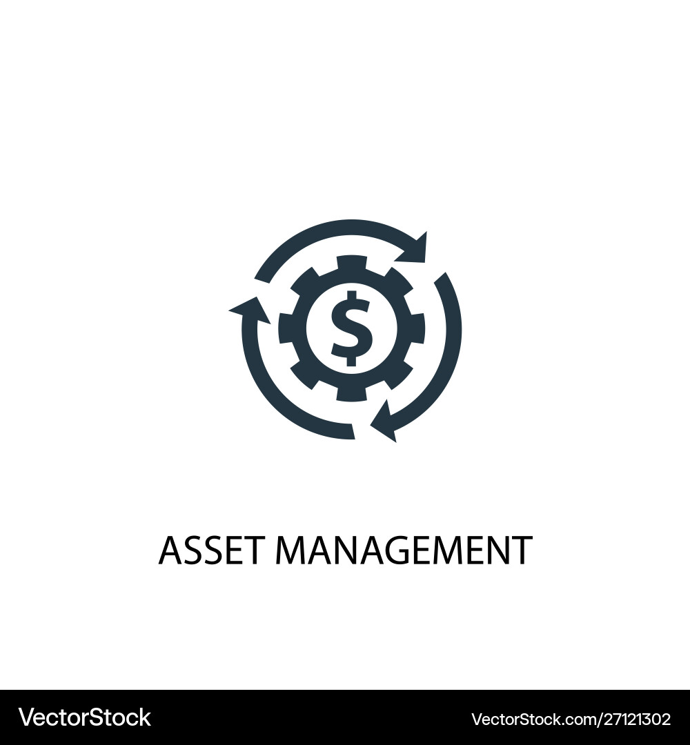 Asset management icon simple element Royalty Free Vector