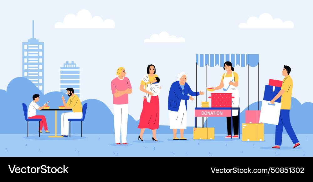 Charity flat Royalty Free Vector Image - VectorStock