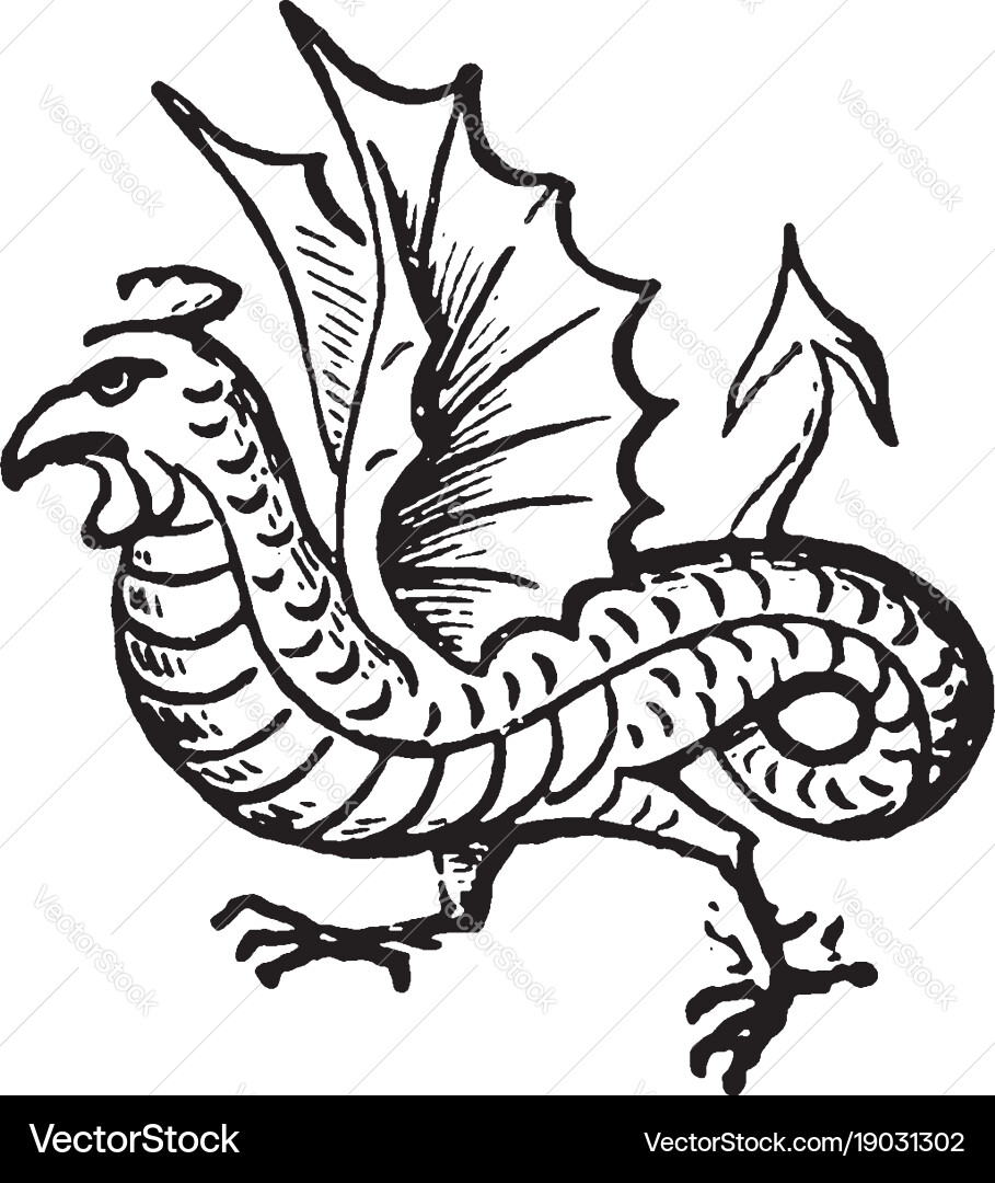 Cockatrice Mythical Creature Royalty Free Vector Image