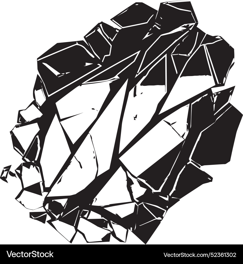 Disrupted dimensions glass fragment Royalty Free Vector