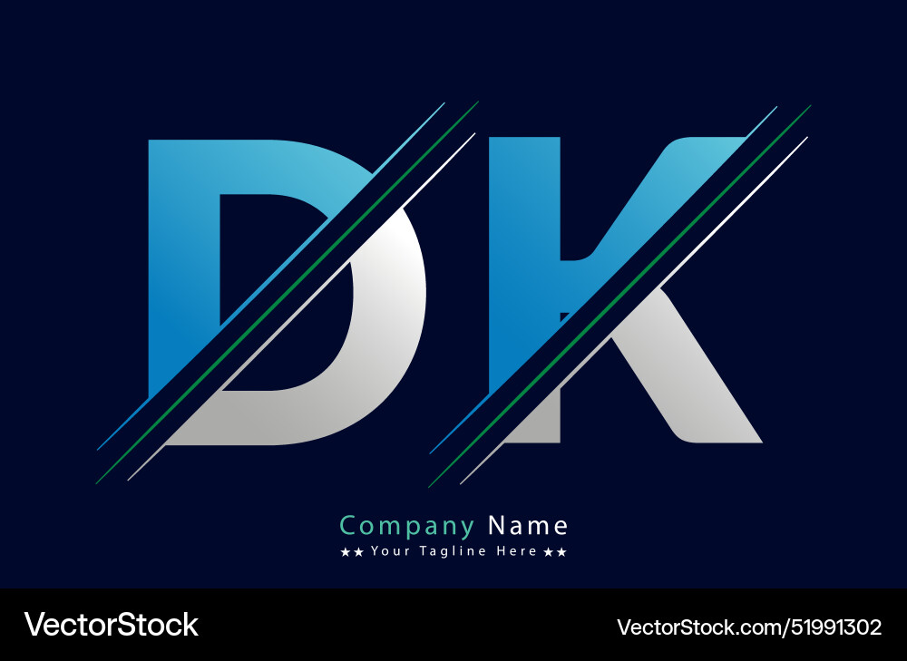 Dk letter logo template design Royalty Free Vector Image