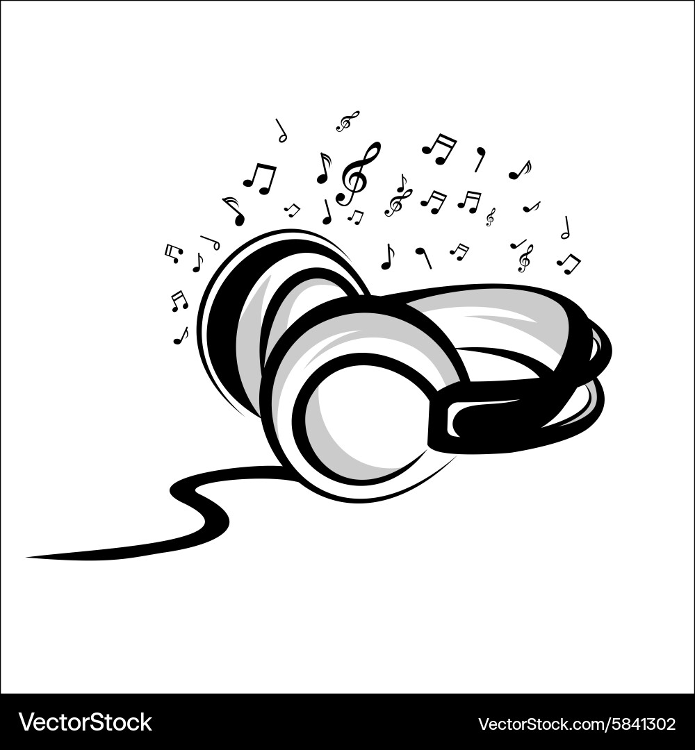 Headphone sketch Royalty Free Vector Image - VectorStock